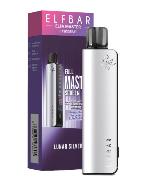 Elfbar ELFA MASTER Screen, Basisgerät in Lunar Silver, 9-18 Watt, 13,90